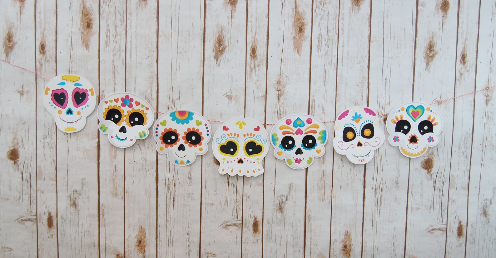 Sugar Skull Decorative Banner: Skeleton Birthday Theme - Etsy