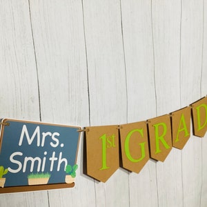 Teacher Name and Grade Banner: Customize It With Your Grade, Class Name ...