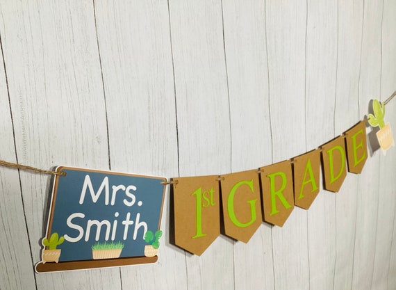 Teacher Name and Grade Banner: Customize It With Your Grade - Etsy