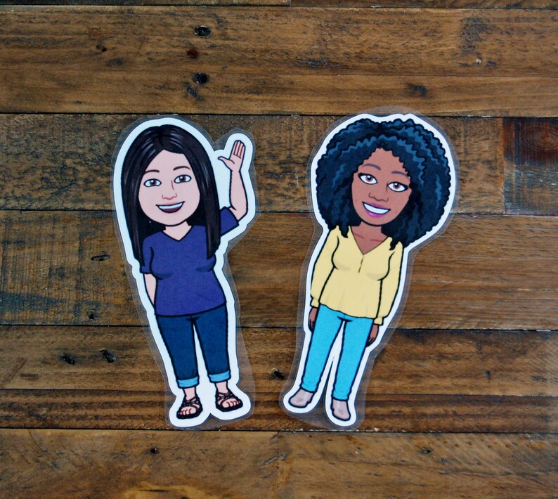 Flat Teacher Cutouts: Bitmoji Printout Student Gift Distance - Etsy