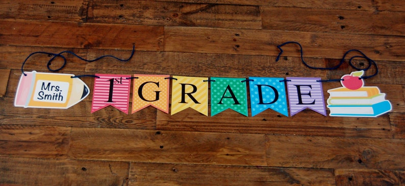 Teacher Name and Grade Banner: Customize It With Your Grade - Etsy