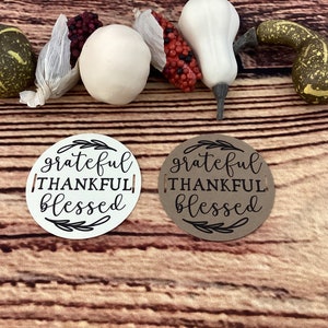 12 Place Cards Set Thankful, Blessed Friendsgiving Decor, Round ...