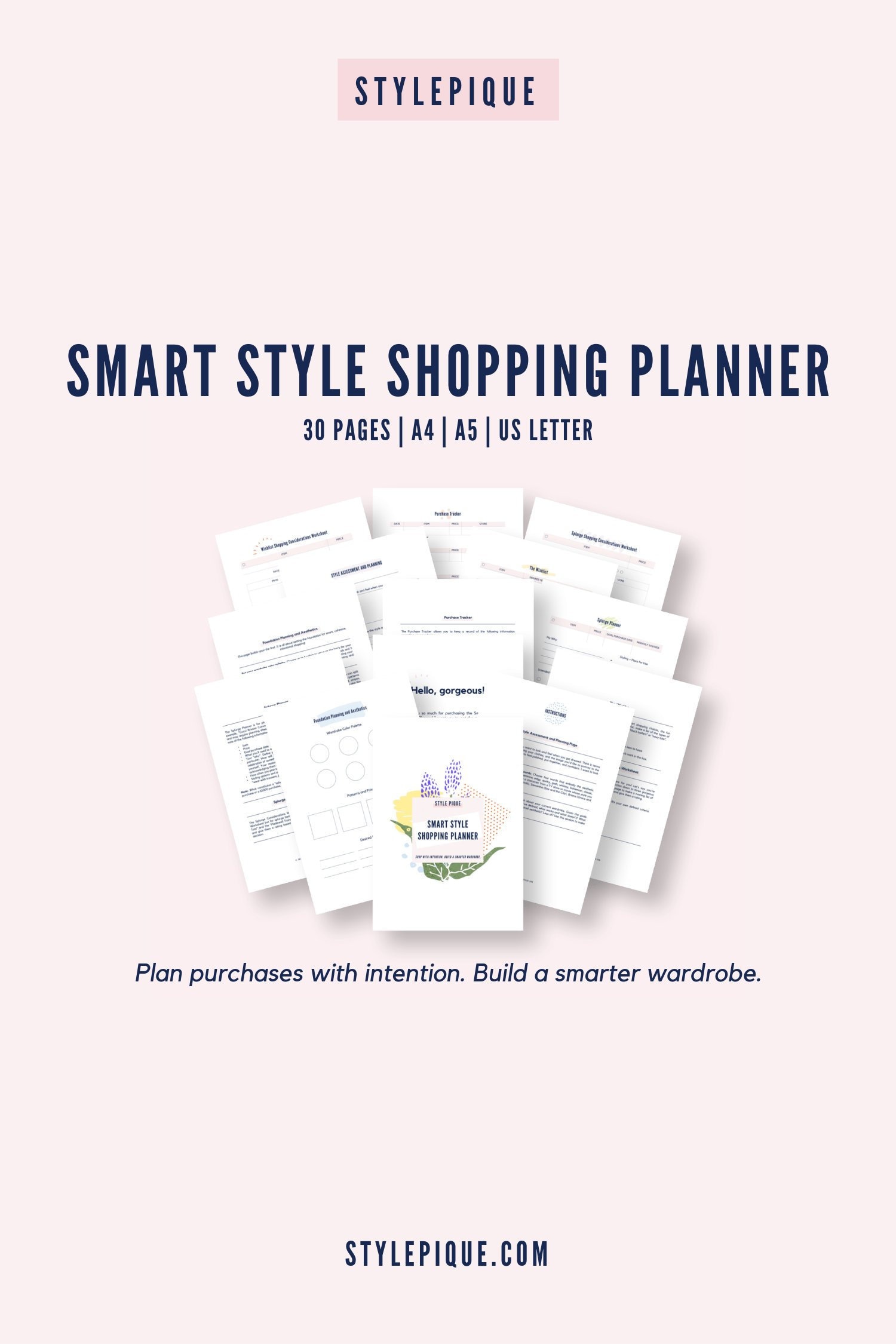 Smart Style Printable Shopping Planner Worksheets - A4, A5, US Letter ...