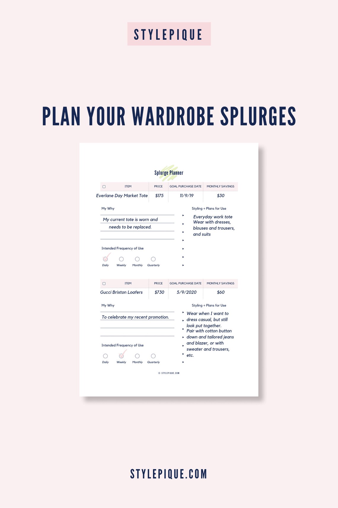Smart Style Printable Shopping Planner Worksheets - A4, A5, US Letter ...