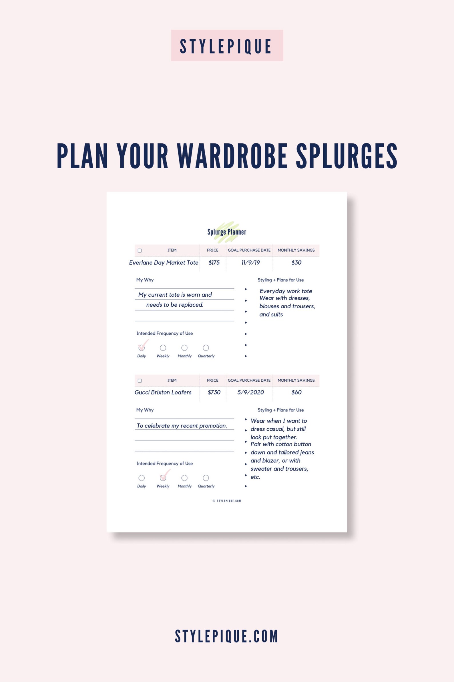 Smart Style Printable Shopping Planner Worksheets - A4, A5, US Letter ...