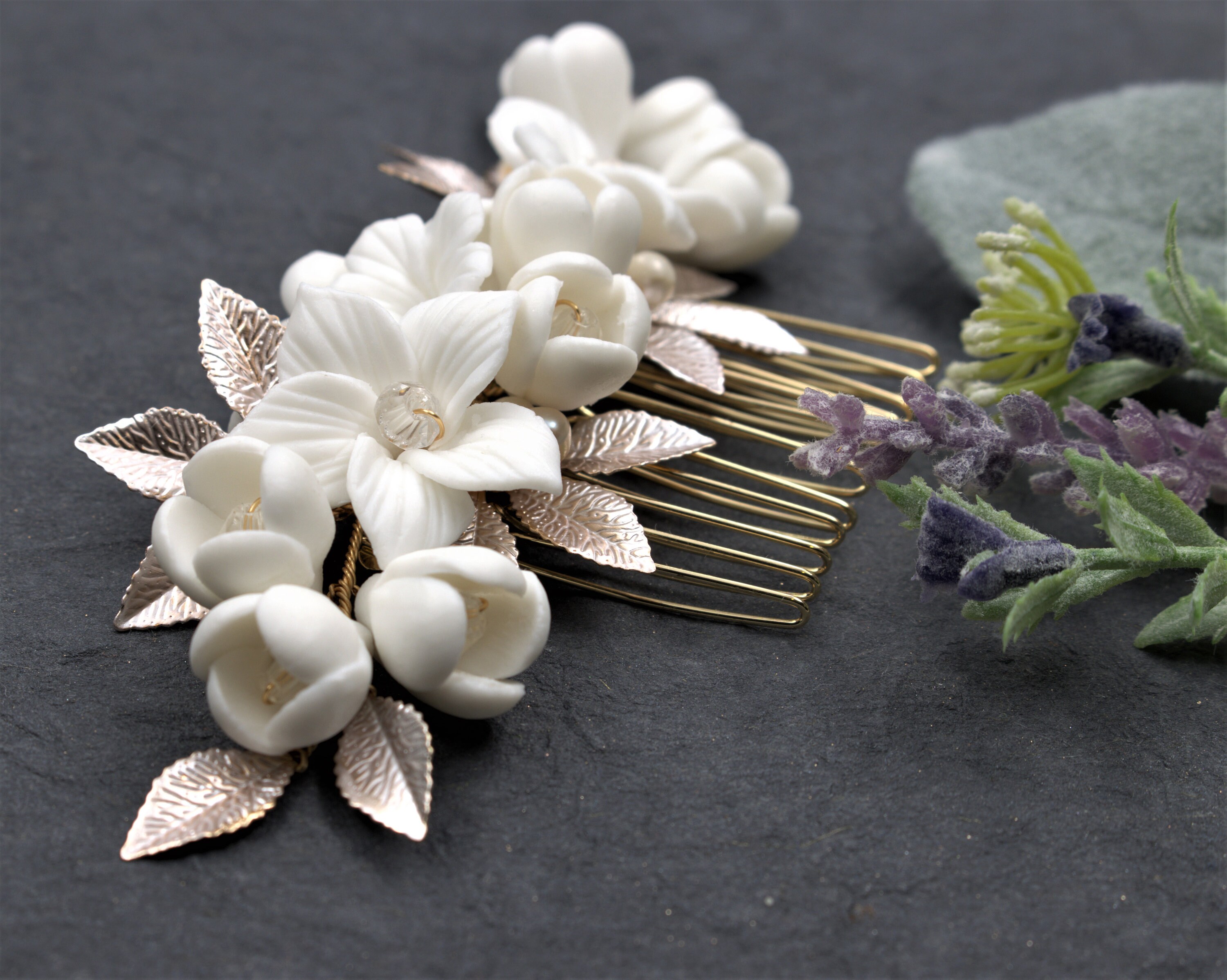 Floral Bridal Hair Comb Wedding Headpiece Bridal Decorative | Etsy