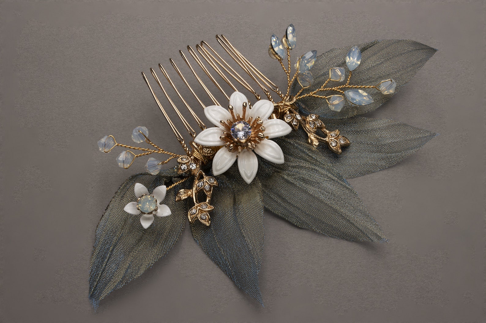 Bridal Flower Hair Comb Bridal Hair Comb Floral Hair Comb - Etsy