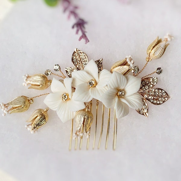 Small Bridal Gold Hair Combs - Etsy
