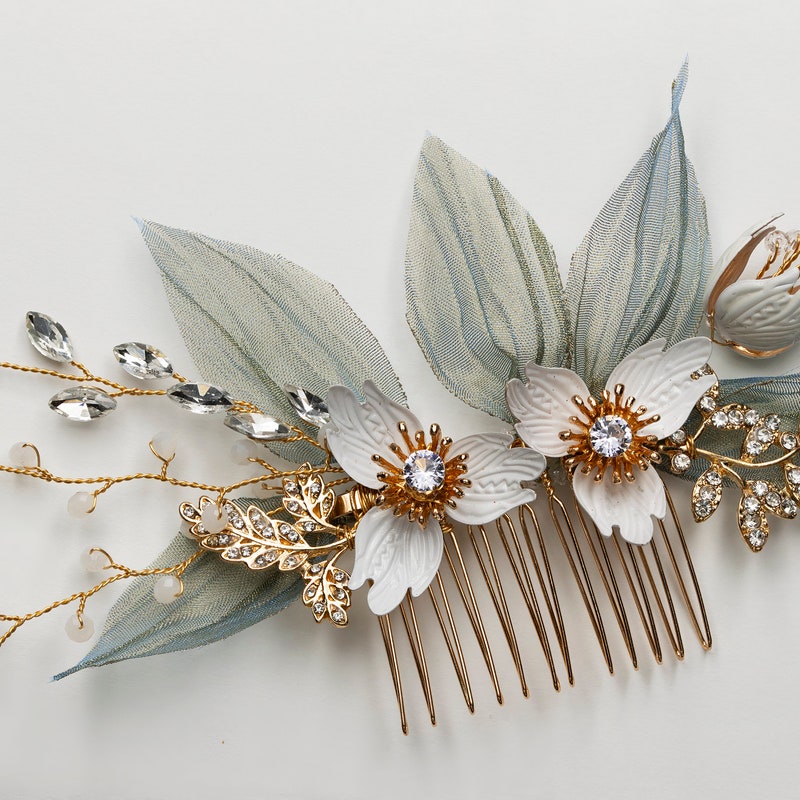 Floral Hair Comb - Etsy