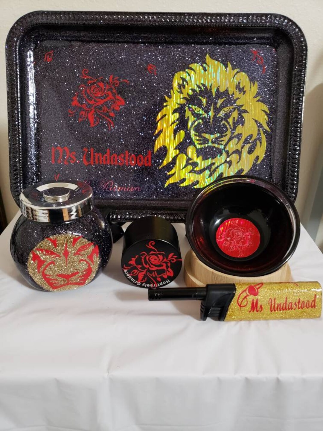 Lion of Judah Custom Weed Rolling Tray Set With Grinder - Etsy