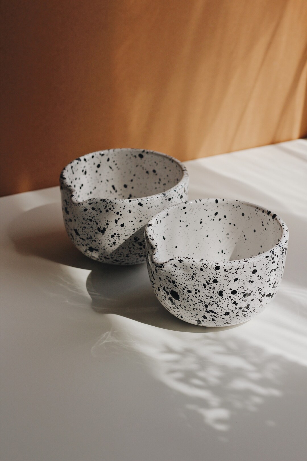 Matcha Bowl With Spout for Everyday Use, Ceramic Speckled Matcha Bowl ...