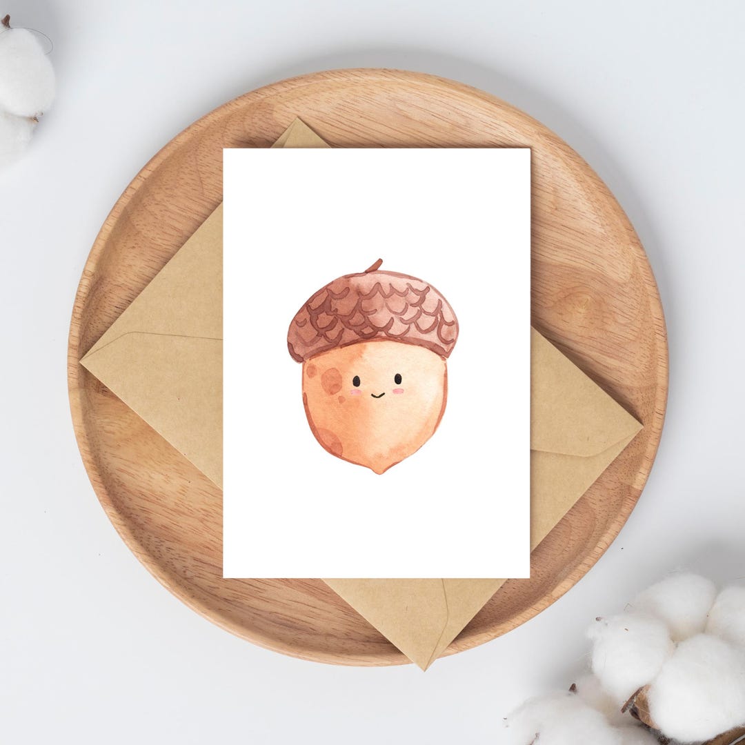 Acorn Card · Autumn Card or Greeting Card · A6 Postcard as a Gift Idea ...