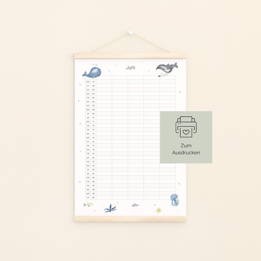Printable Family Calendar 2026 With 5 Columns in A4 and A3 Sizes ...