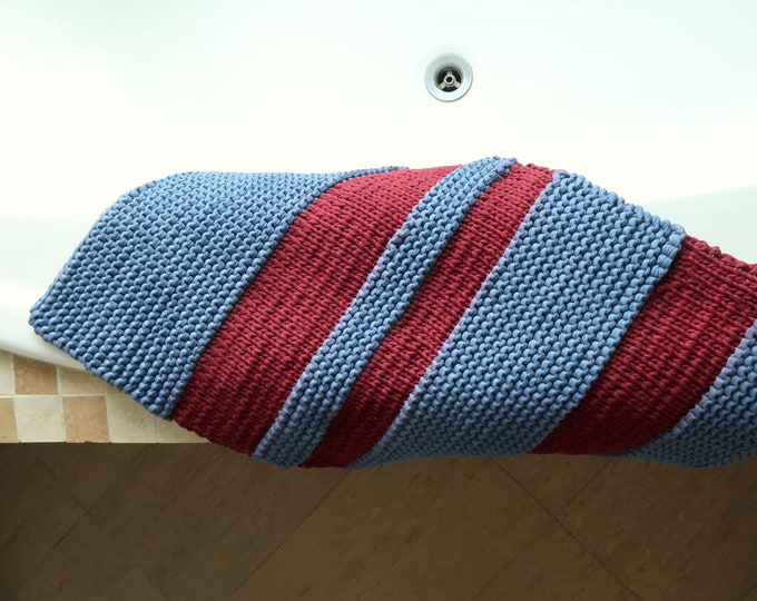 Rug Knitting Pattern PDF, Waves. Beginners Bath Mat Knitting Pattern ...