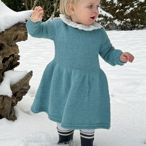 Girls Knit Dress Pattern - Etsy