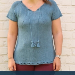 Top Knitting Pattern, Knit Cotton Top Shirt Pattern, Knit Top Pattern ...