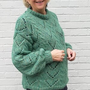 Chunky Sweater Knitting Pattern, Loose Lace Knit Sweater Pattern ...