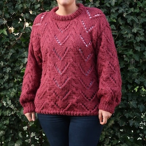 Chunky Sweater Knitting Pattern, Loose Lace Knit Sweater Pattern ...