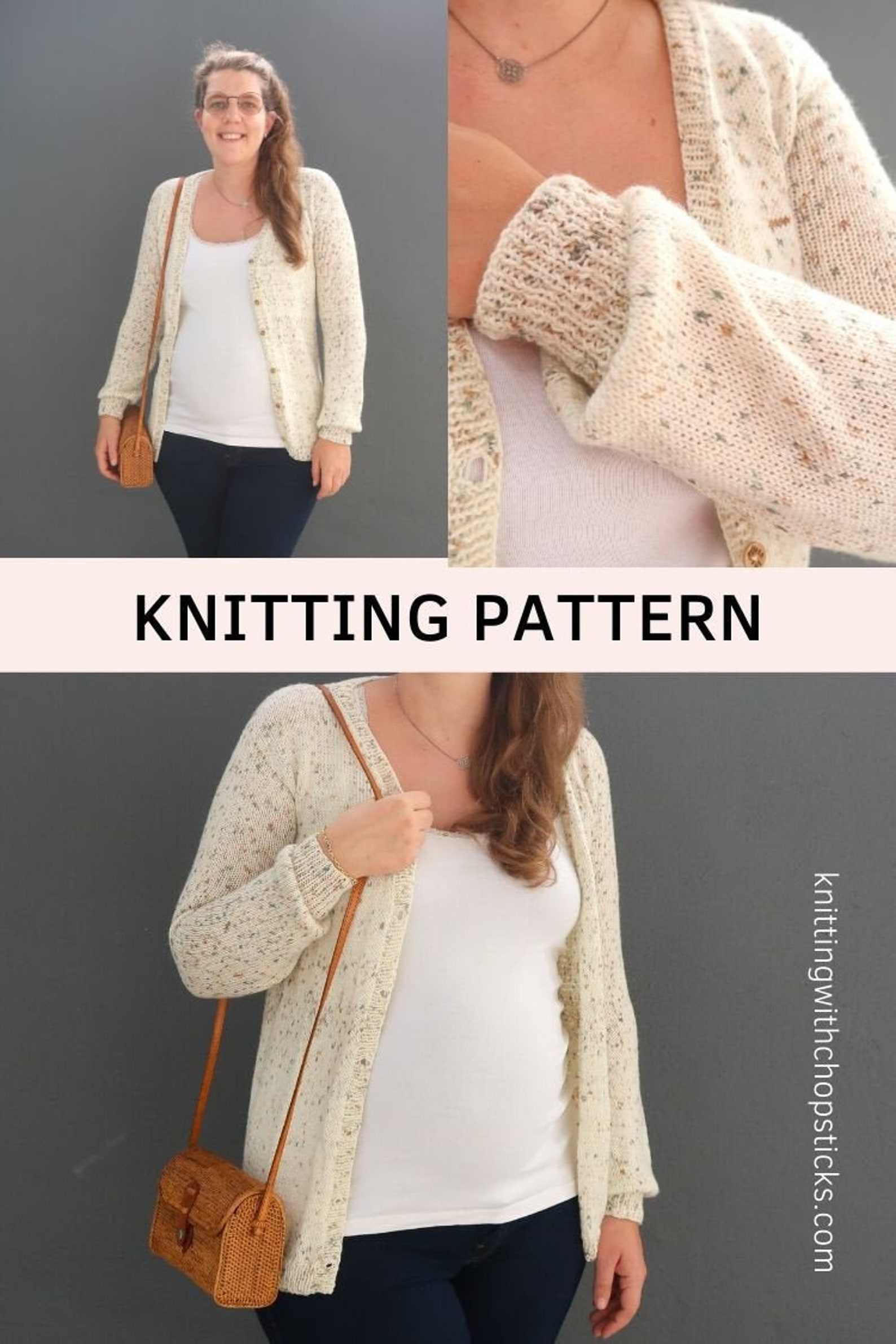 Long Knit Cardigan PDF Pattern, Wool Sweater Knit Cardigan Pattern for ...