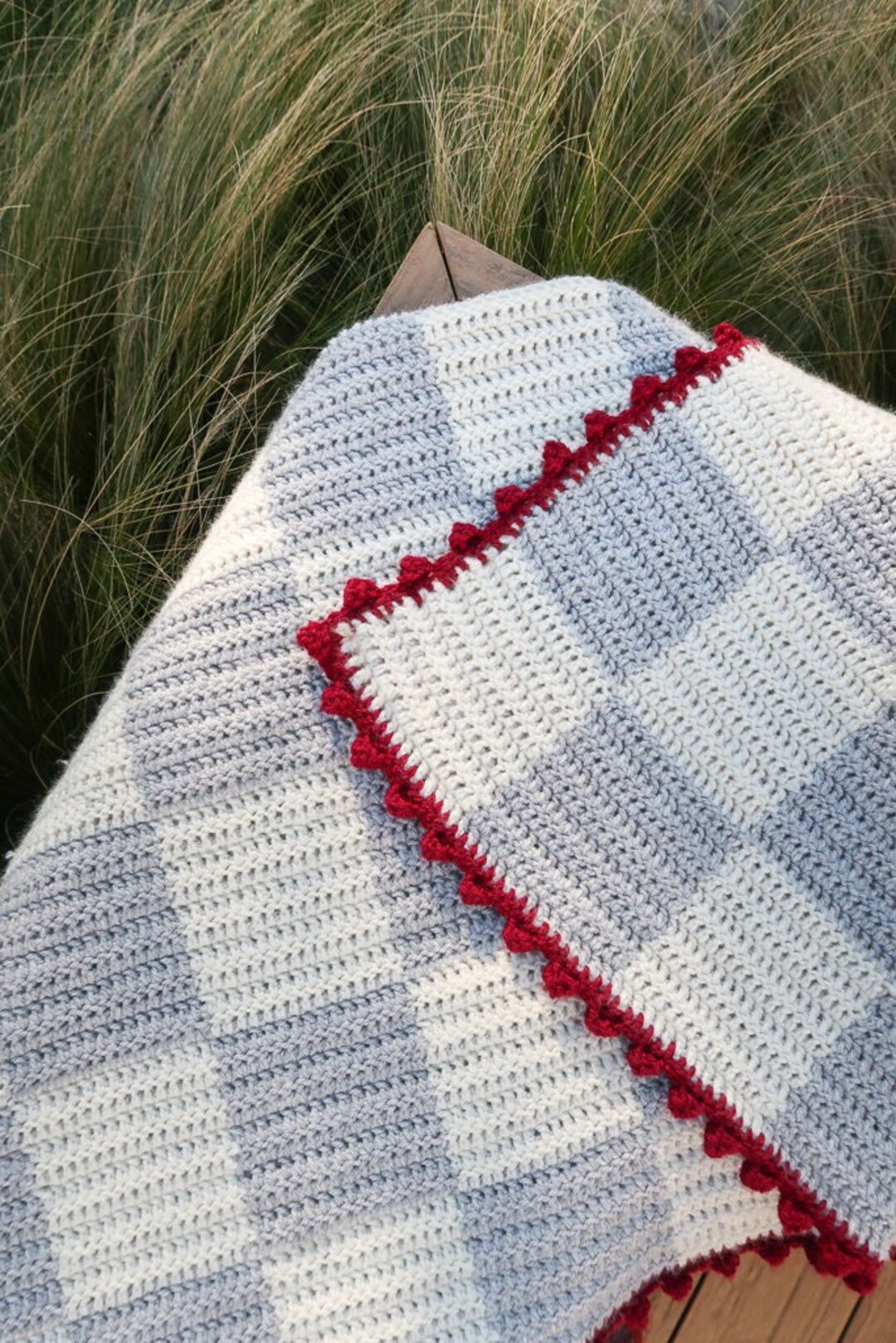 Checker Baby Blanket Crochet Pattern, Beginner Crochet Blanket Pattern ...