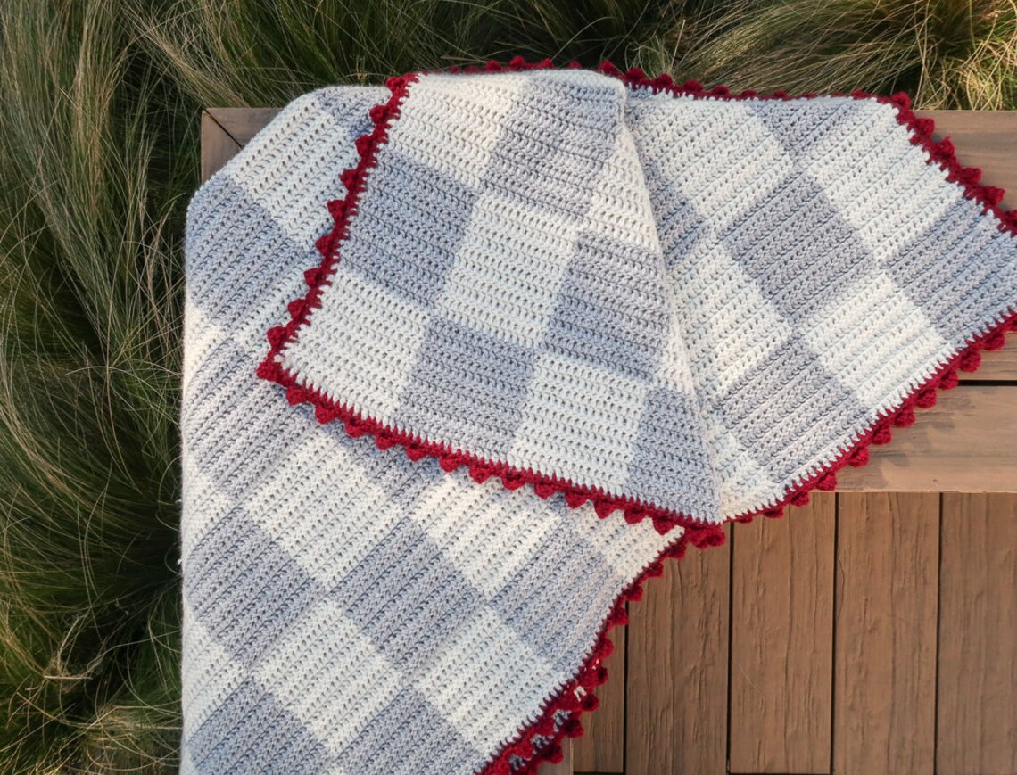 Checker Baby Blanket Crochet Pattern Beginner Crochet Blanket - Etsy