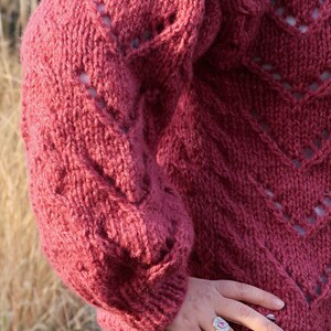 Chunky Sweater Knitting Pattern, Loose Lace Knit Sweater Pattern ...