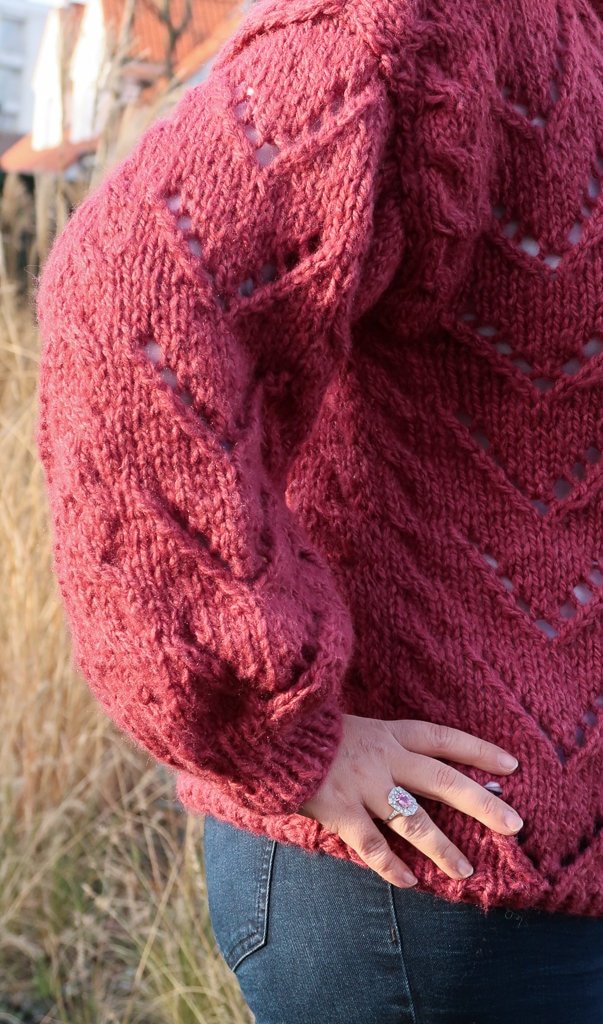 Chunky Sweater Knitting Pattern, Loose Lace Knit Sweater Pattern ...