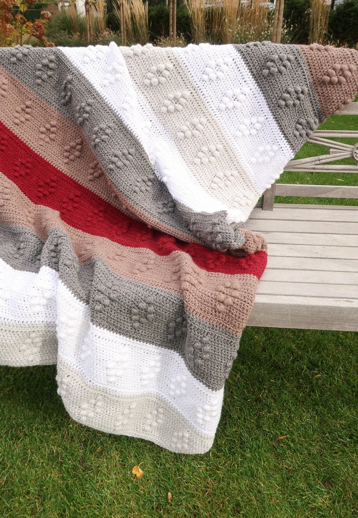 Striped Crochet Blanket Pattern for Beginners Easy Crochet - Etsy