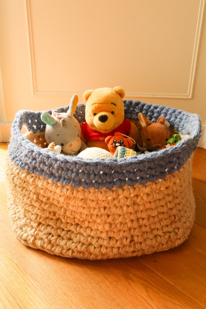 Basile Basket- Crochet Basket Pattern- Crochet Storage Basket Pattern ...