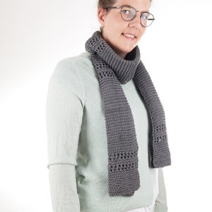 Knit Scarf Pattern for Worsted Weight Yarn, Cotton Yarn Knitted Scarf ...