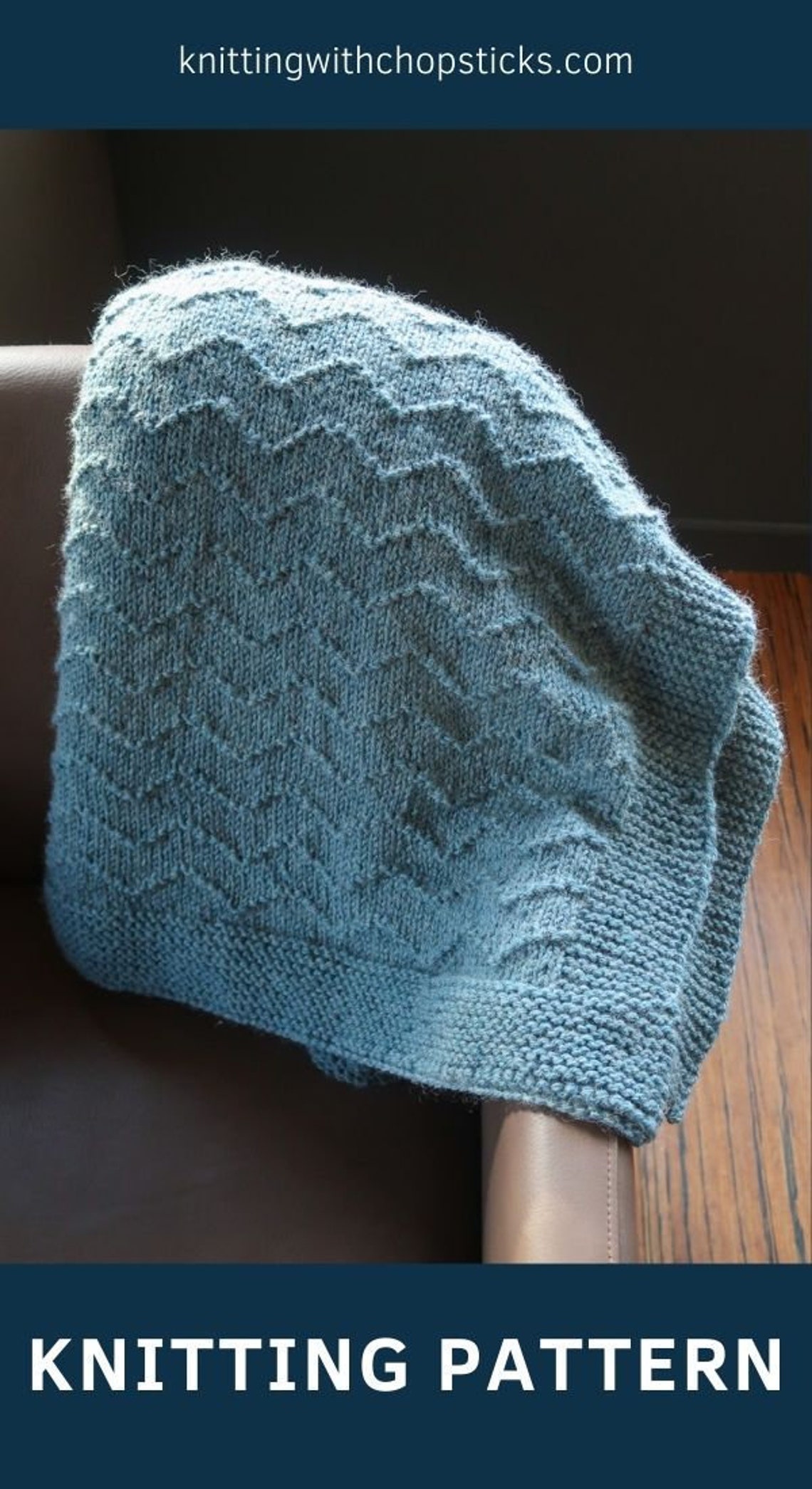 Easy Knit Blanket Pattern Modern Knit Blanket Winter Blanket | Etsy