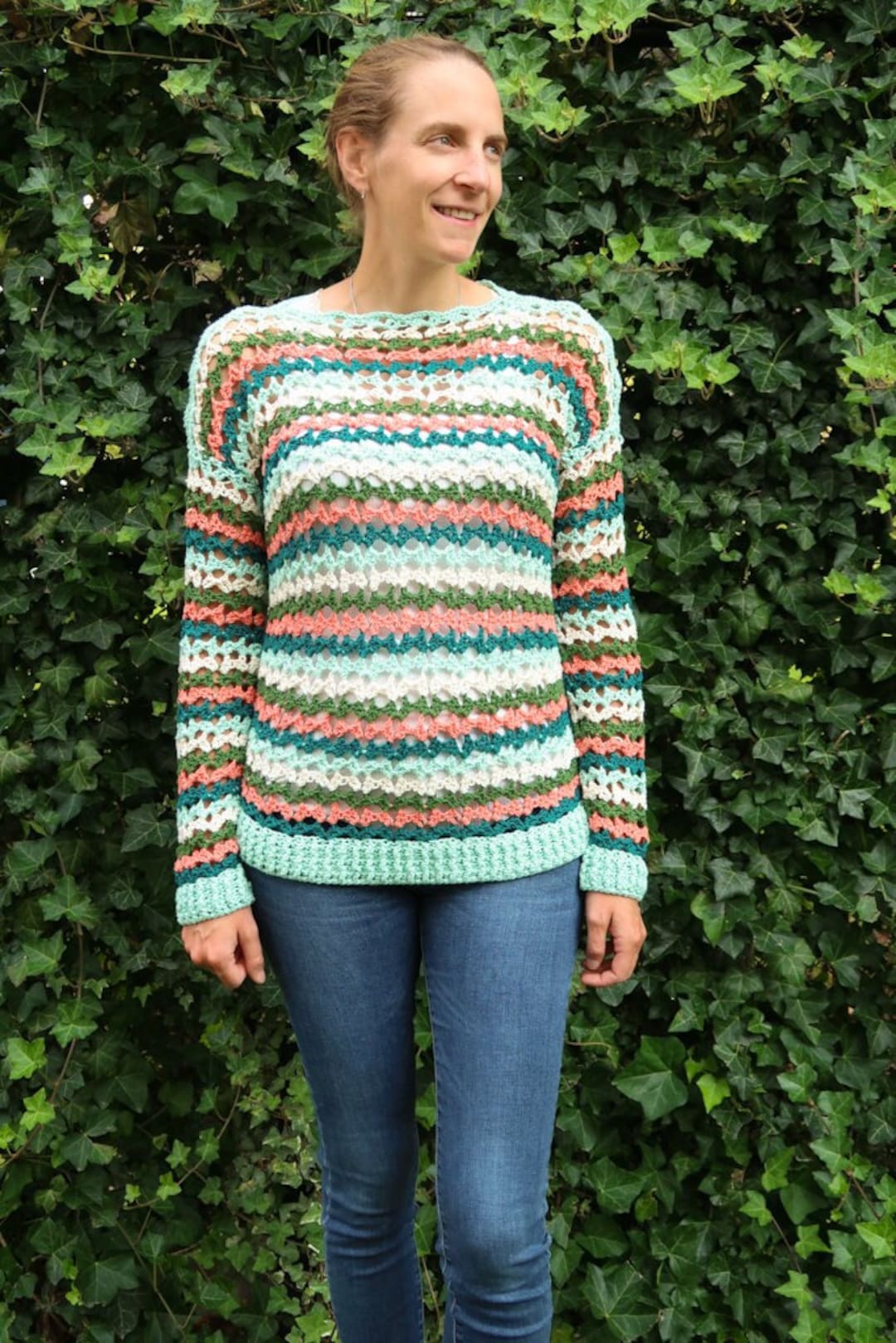 Summer Sweater Crochet Pattern, Easy Lace Crochet Sweater Pattern, XS ...