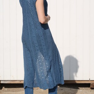 Seabreeze Cotton Yarn Beach Cover up Knitting Pattern - Long Knit ...