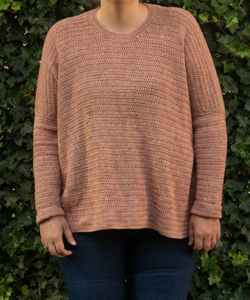 Drapey Boxy Oversized Crochet Sweater Pattern Easy, Women Crochet ...