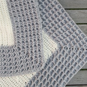 Waffle Stitch Crochet Blanket Pattern Easy, Throw Blanket Crochet ...