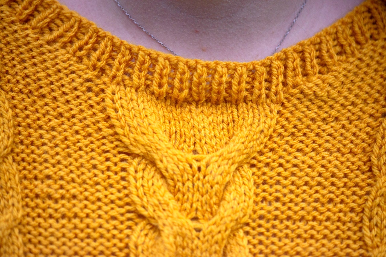 Easy Cable Knit Sweater Pattern, Cable Sweater Jumper Pattern, Easy ...