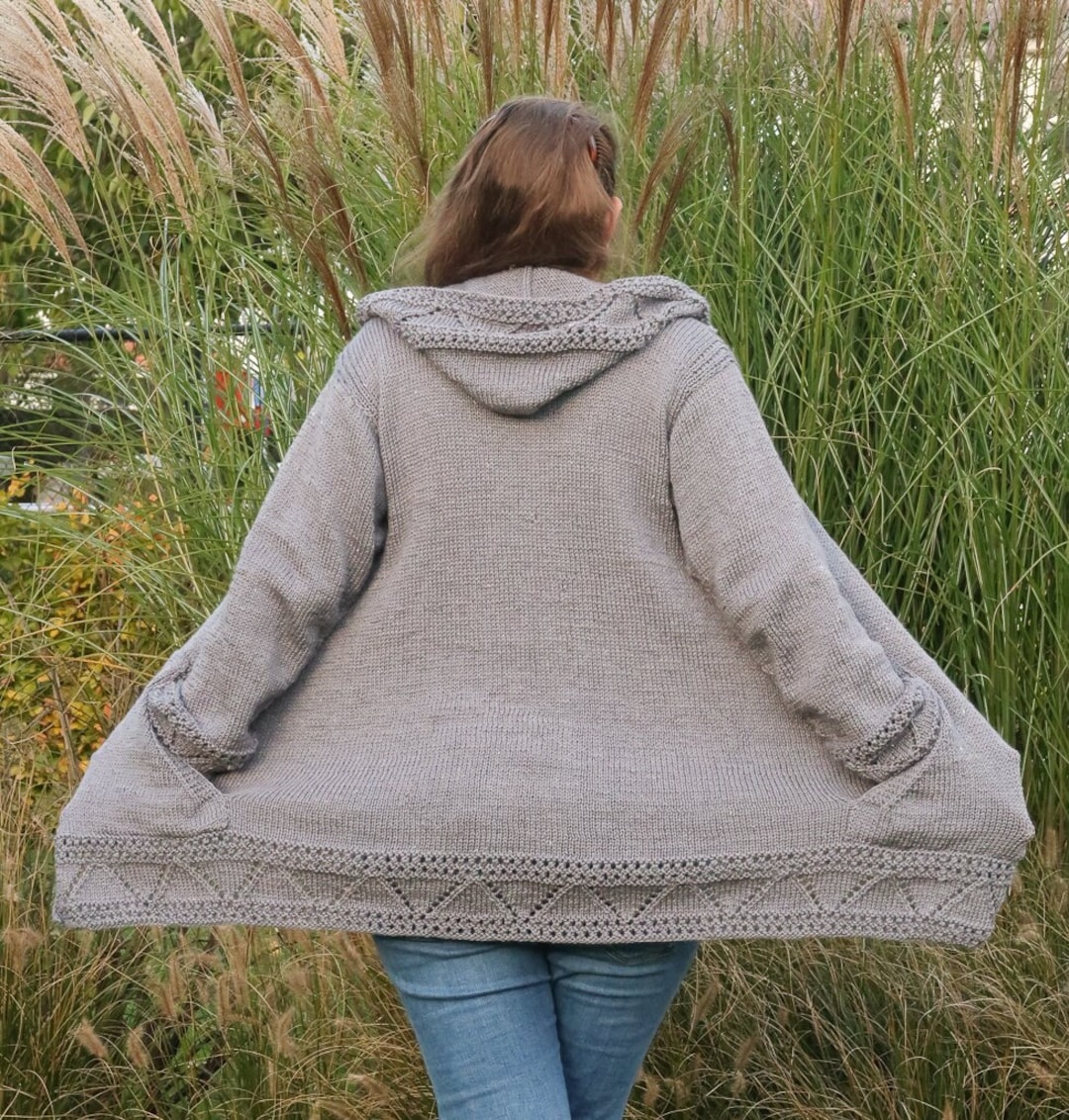 Hoodie Cardigan Knitting Pattern for Women With Sleeves or Sleeveless ...