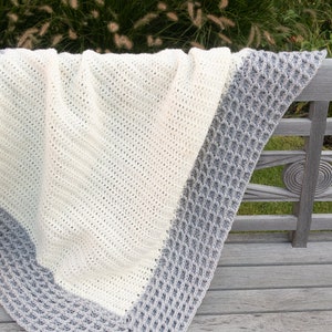 Waffle Stitch Crochet Blanket Pattern Easy, Throw Blanket Crochet ...