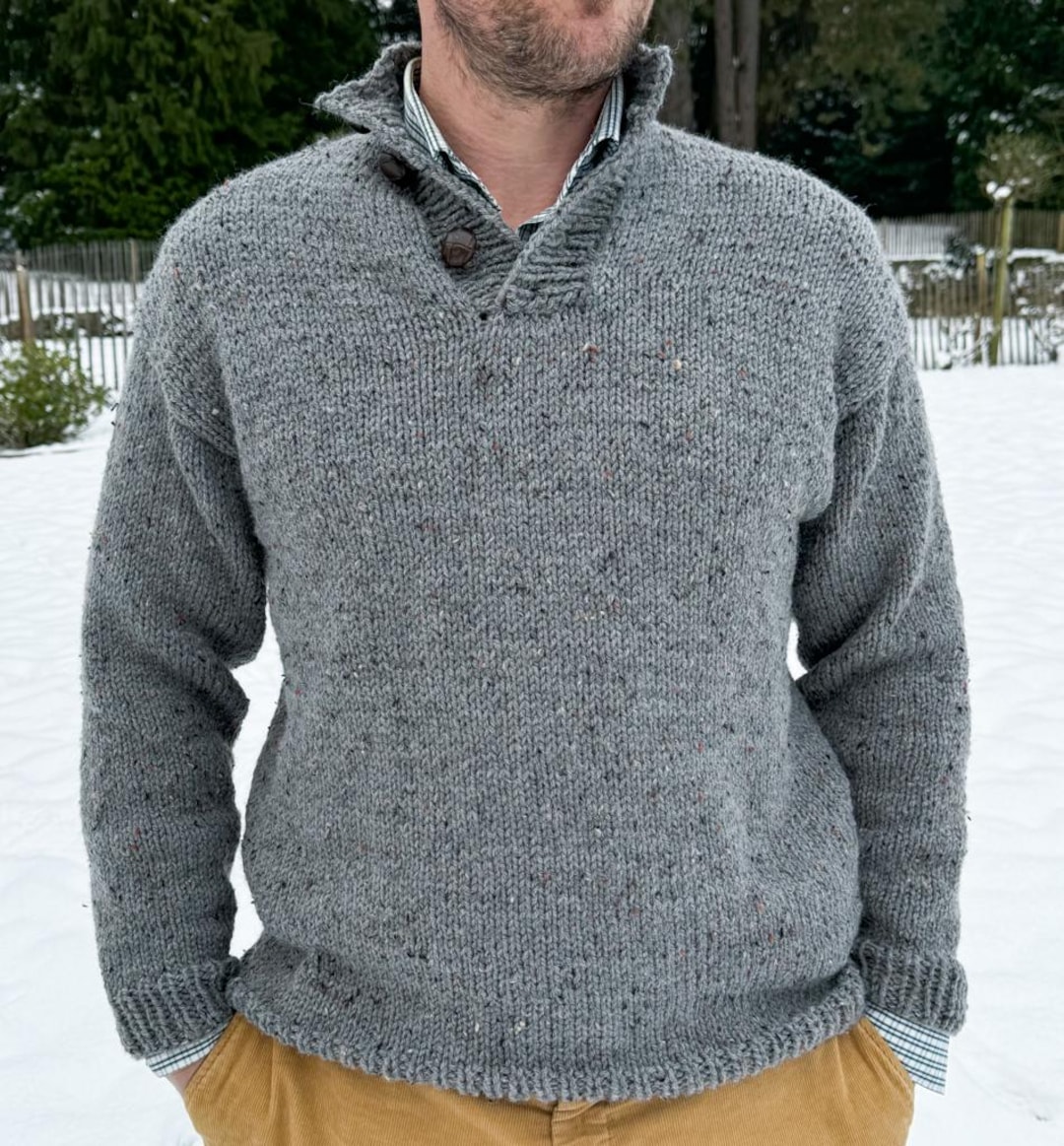 Apy Mens Sweater Knitting Pattern Chunky Yarn Beginner Knit Sweater ...