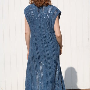 Seabreeze Cotton Yarn Beach Cover up Knitting Pattern - Long Knit ...