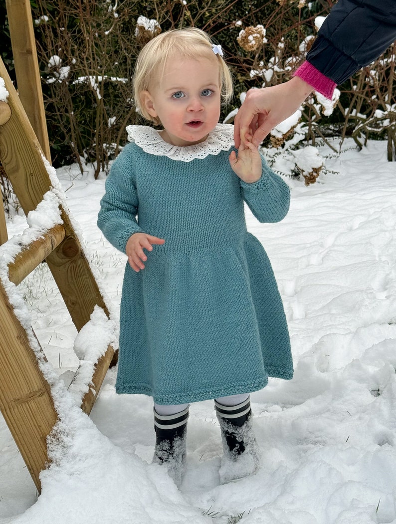 Girl Knit Dress Pattern, Toddler Dress Knitting Pattern Easy, Knit ...