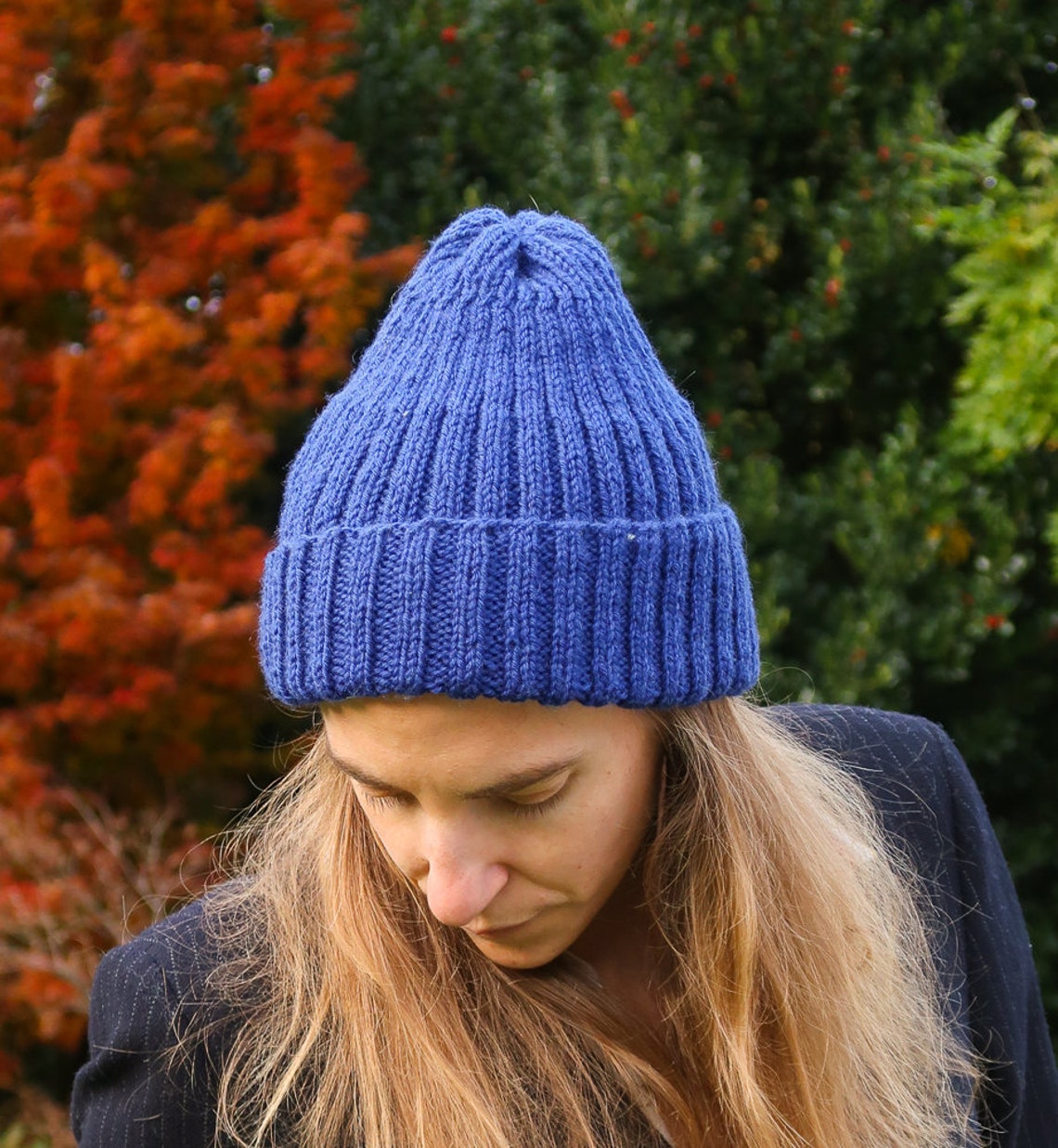 Unisex Beanie Knitting Pattern Ribbed Knit Hat Stretchy Knit - Etsy