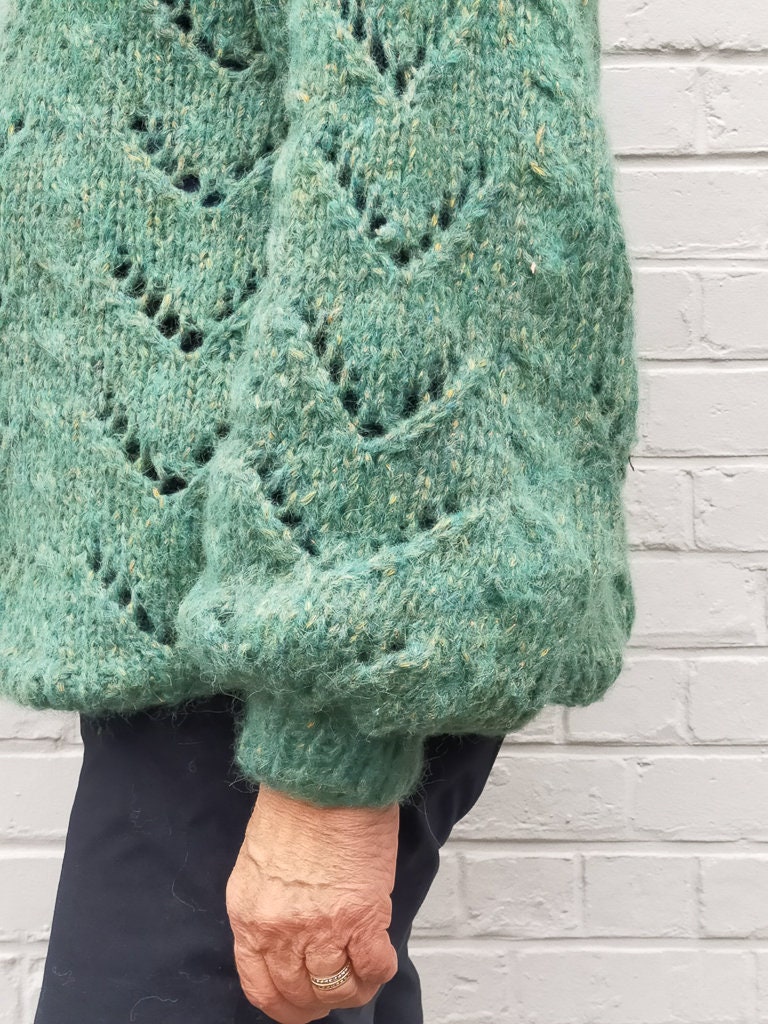 Chunky Sweater Knitting Pattern, Loose Lace Knit Sweater Pattern ...