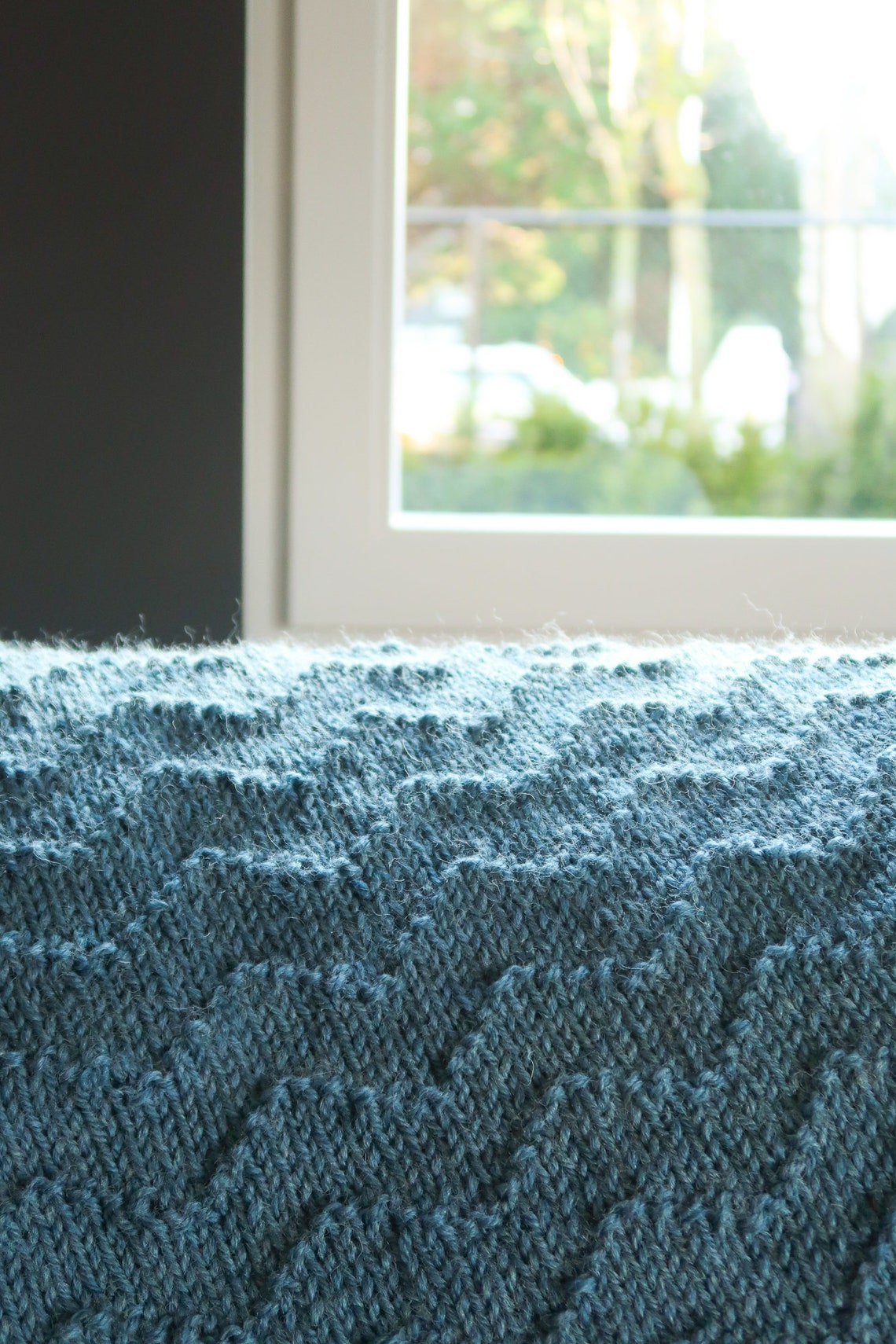 Easy Knit Blanket Pattern Modern Knit Blanket Winter Blanket | Etsy