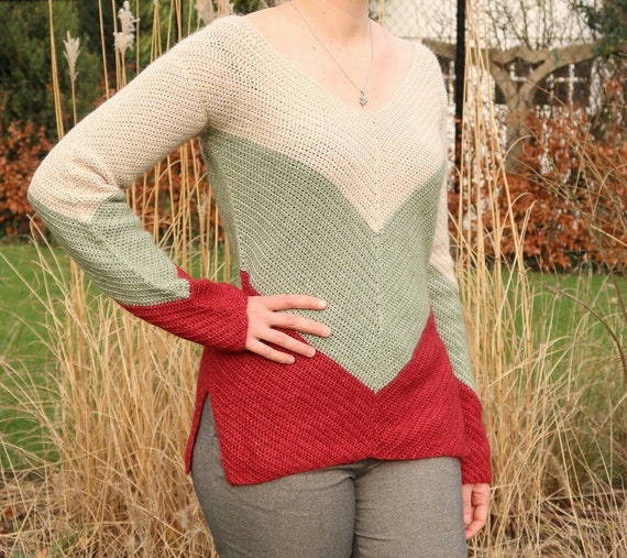 Sweater Crochet Pattern Sport Weight Crochet Sweater Pattern - Etsy