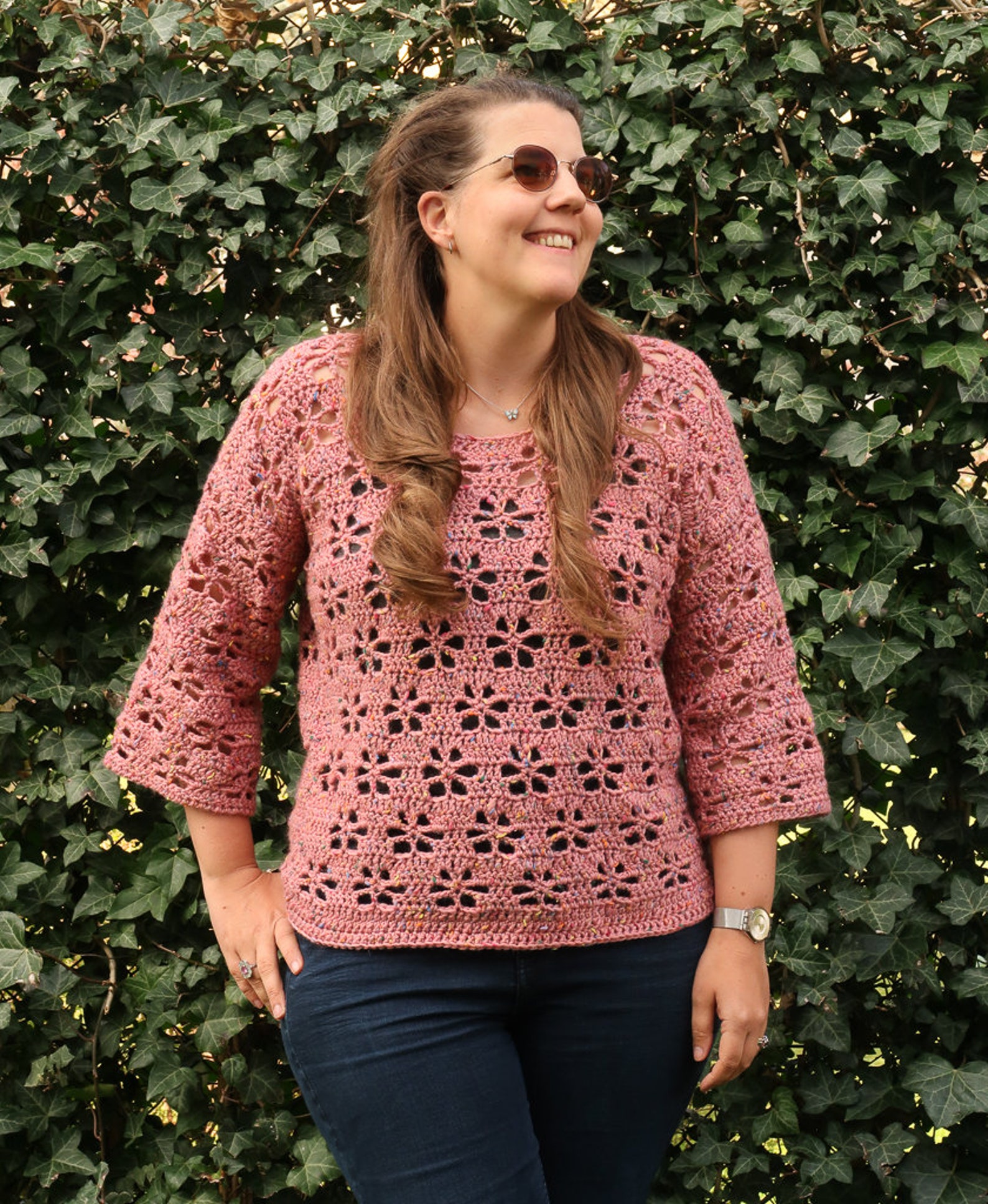 Flower Lace Crochet Sweater Pattern, Flower Summer Sweater Crochet ...