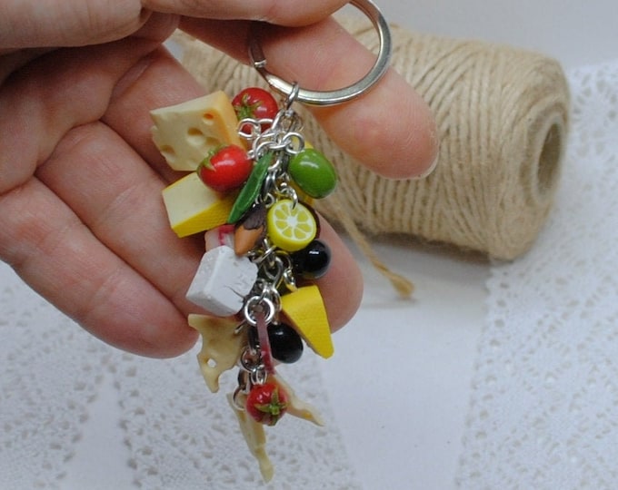 Keychain Cheese Cheddar Olive-polymer Clay Food-birthday Accessories ...