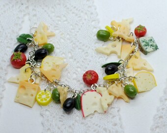 Pendant Cheese Cheddar Olive-polymer Clay Food-birthday | Etsy