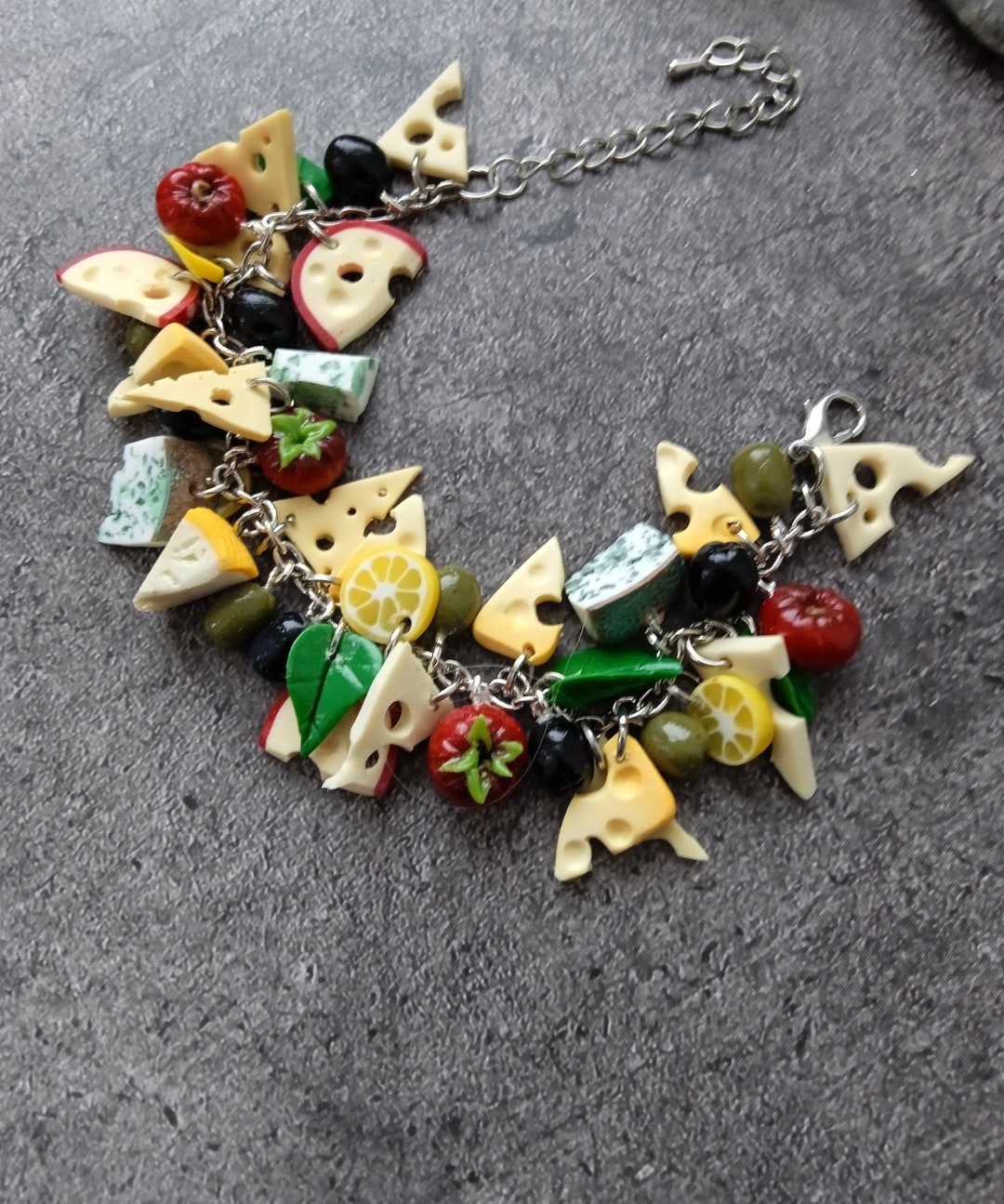 Bracelet Cheese Cheddar Dorblu Olive-polymer Clay Food-birthday ...