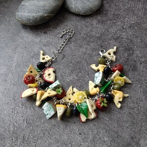 Bracelet Cheese Cheddar Dorblu Olive-polymer Clay Food-birthday ...